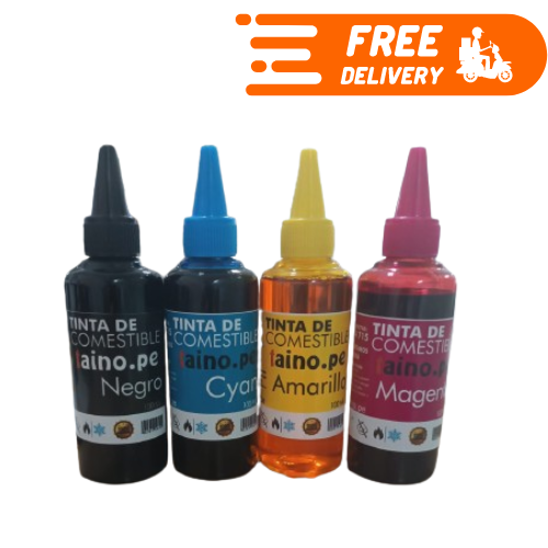 Tinta Pack Comestible Vegetal 100ml Negro Cian Yellow Magenta – TAINO S.A.C